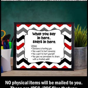 Confidentiality Rules, Counselor Gift Idea, Red Gray Black Counseling ...