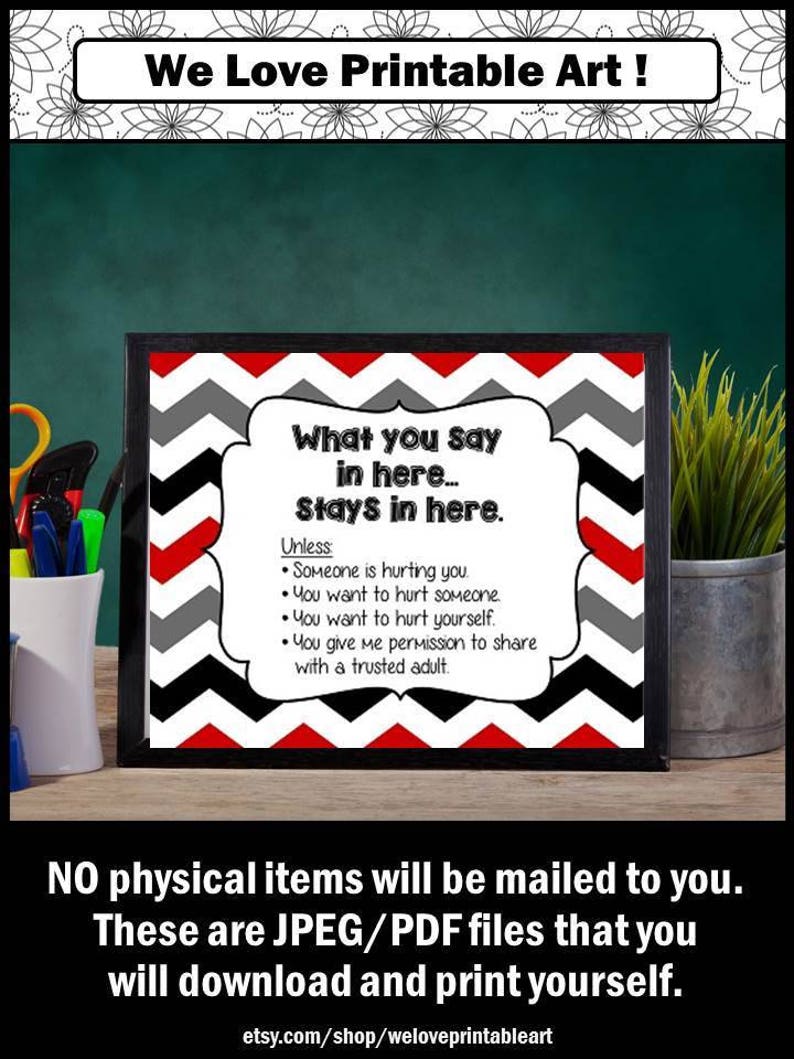 Confidentiality Rules Counselor Gift Idea Red Gray Black | Etsy