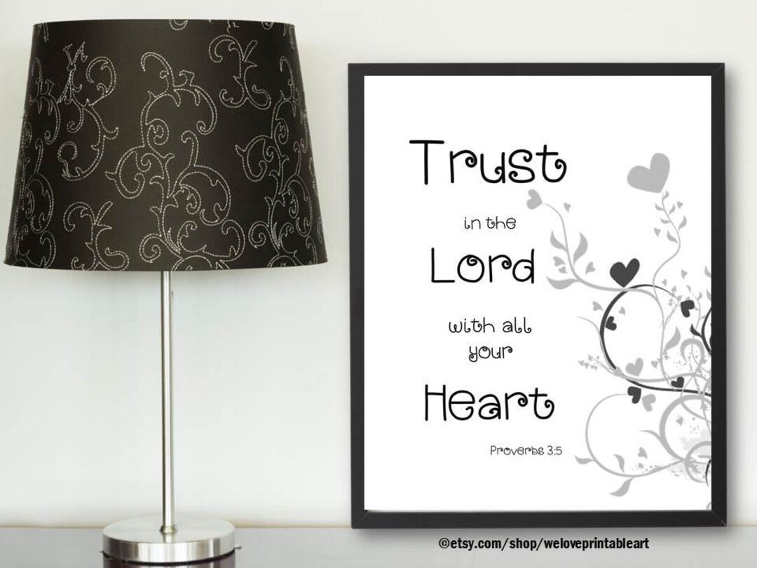Proverbs 3:5, Trust in the Lord Printable Wall Art Decor, Trust in the ...