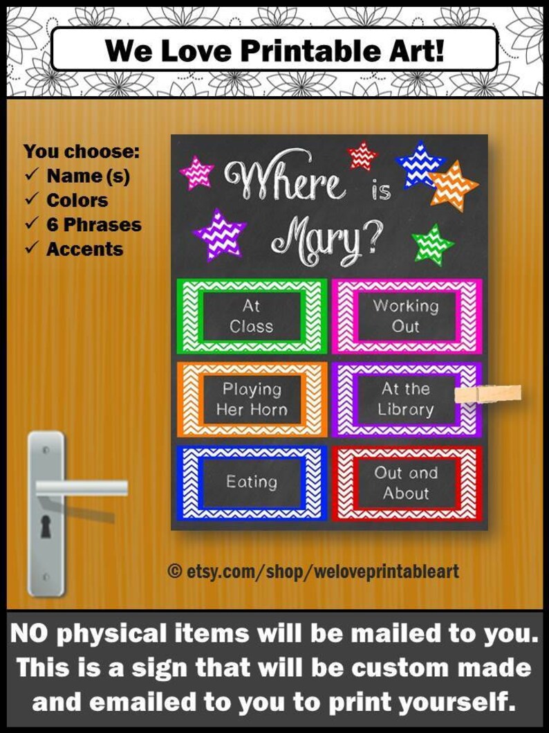 Custom Name Door Sign DIGITAL FILE Only, College Dorm Decorations, Dorm ...