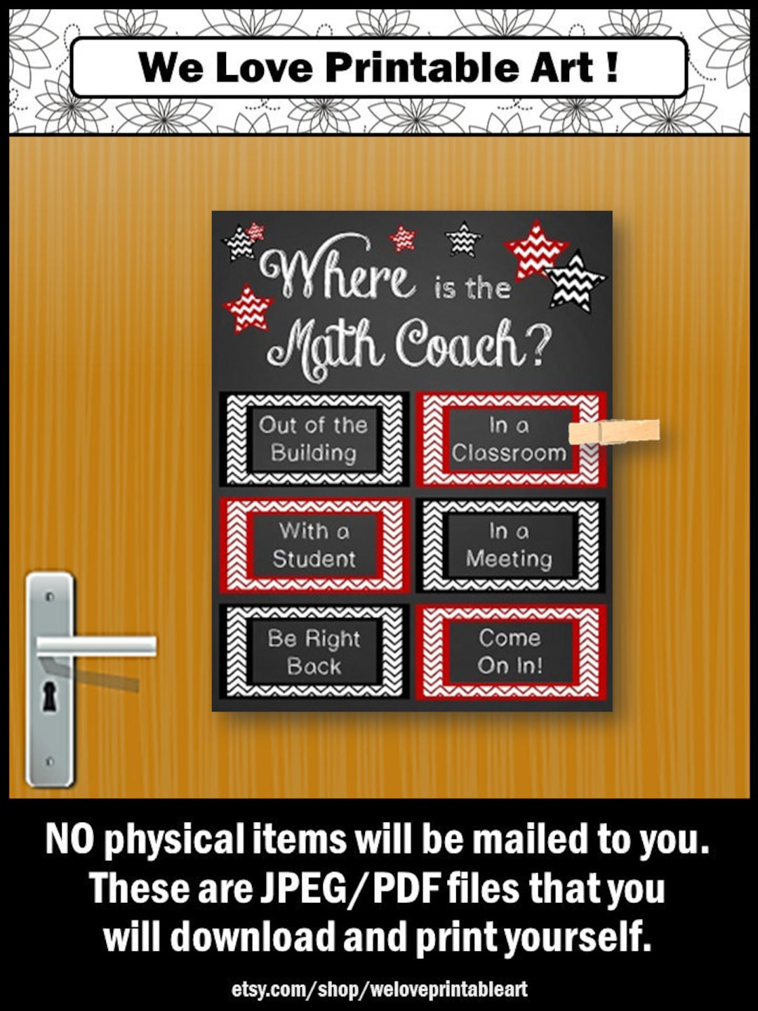 Where is the Math Coach Office Door Sign, Printable JPEG, NOT EDITABLE ...