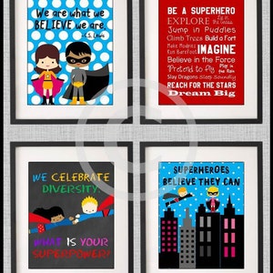 Superhero Theme Classroom Decor Printable, Motivational Wall Art for ...