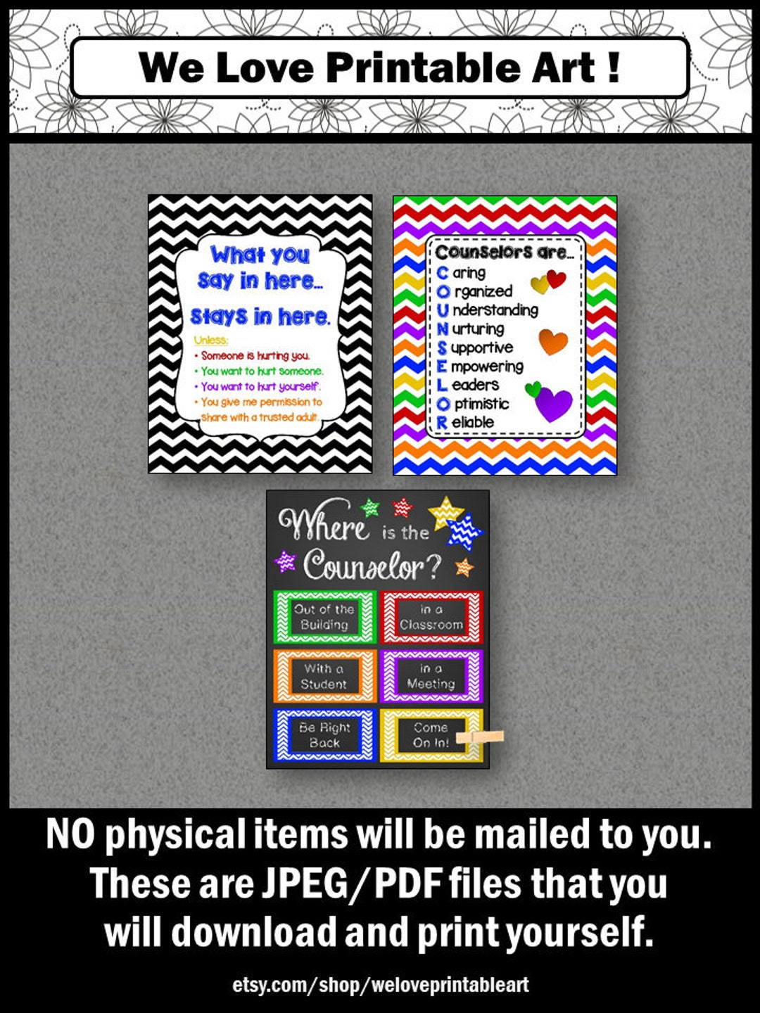 Where is the Counselor Door Sign, Confidentiality Poster, Printable ...
