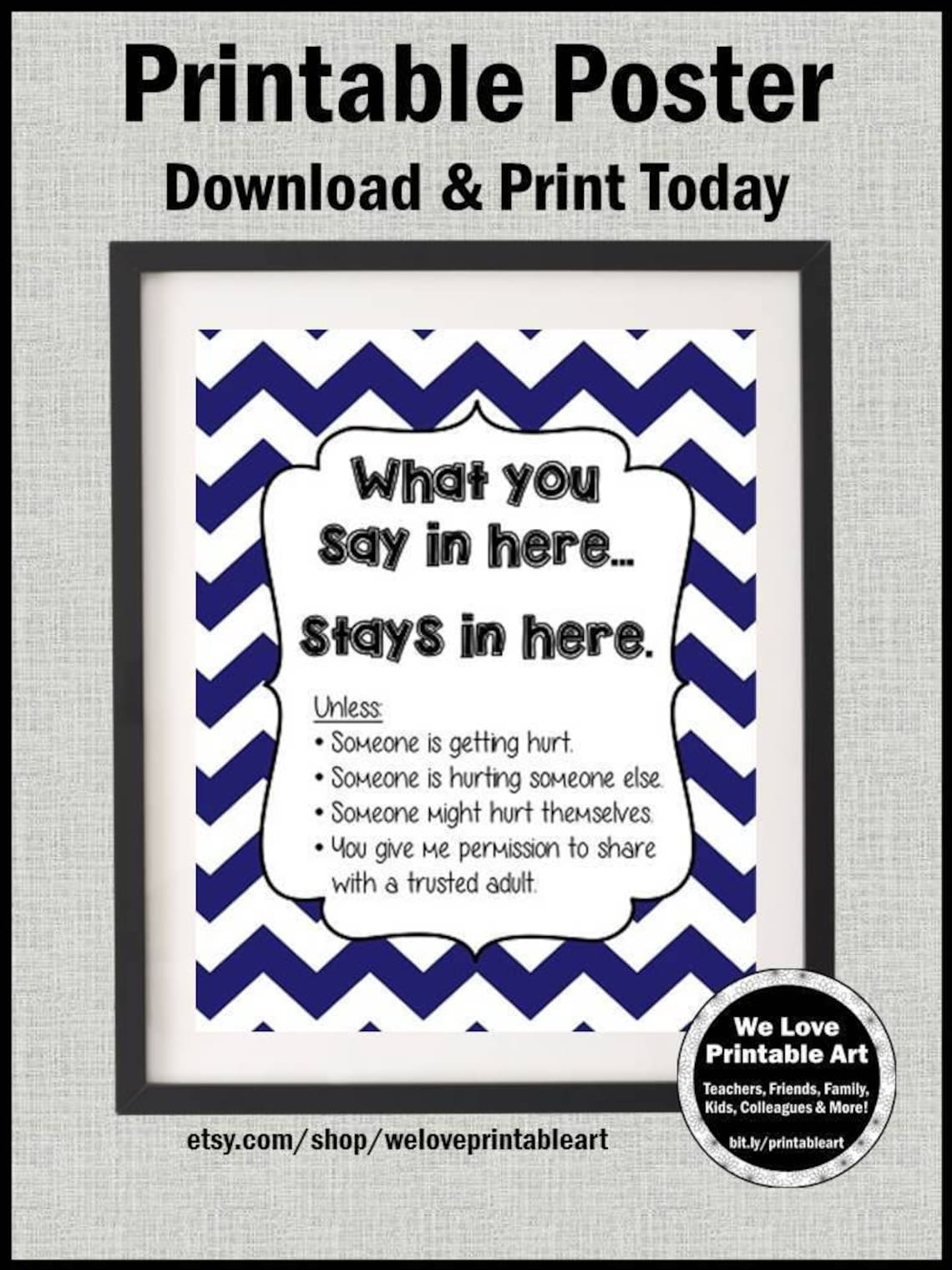 Navy Confidentiality Rules Sign School Counselor Gifts | Etsy