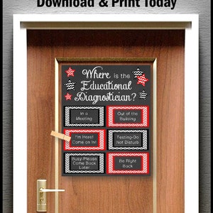 Where is the Educational Diagnostician Office Door Sign, Red Black ...