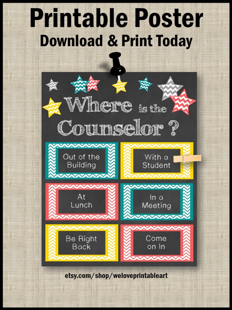 Where is the Counselor Office Door Sign Printable Gifts NOT | Etsy