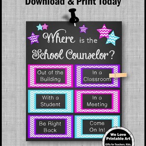 Where is the Counselor Door Sign School Counseling Printable | Etsy
