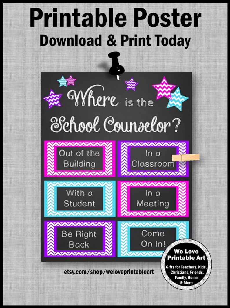 Where is the Counselor Door Sign School Counseling Printable - Etsy