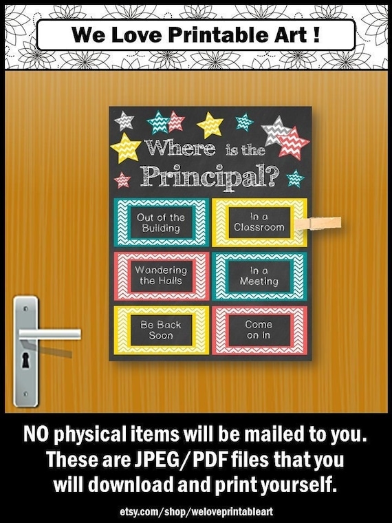 Where is the Principal Door Sign School Principal - Etsy