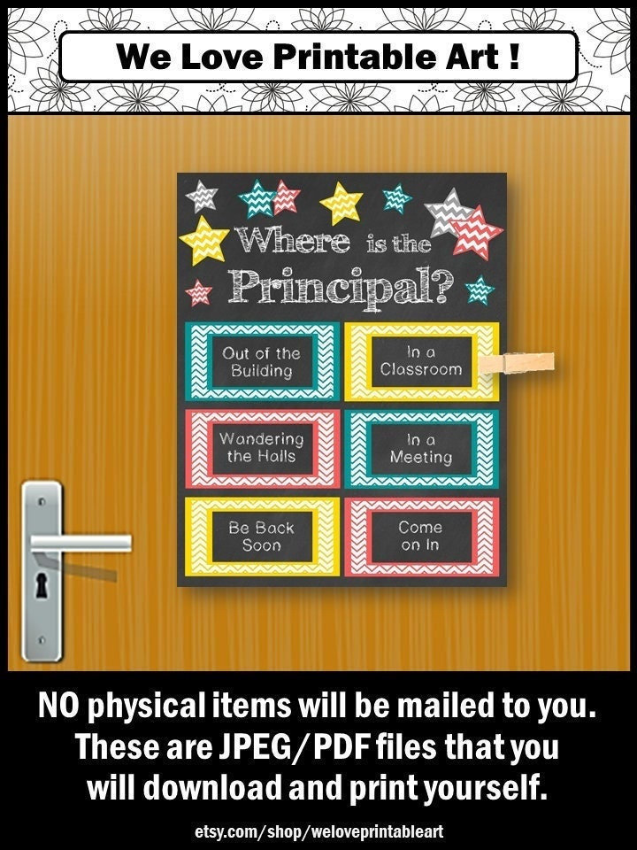 Where is the Principal Door Sign, School Principal Appreciation Gift ...