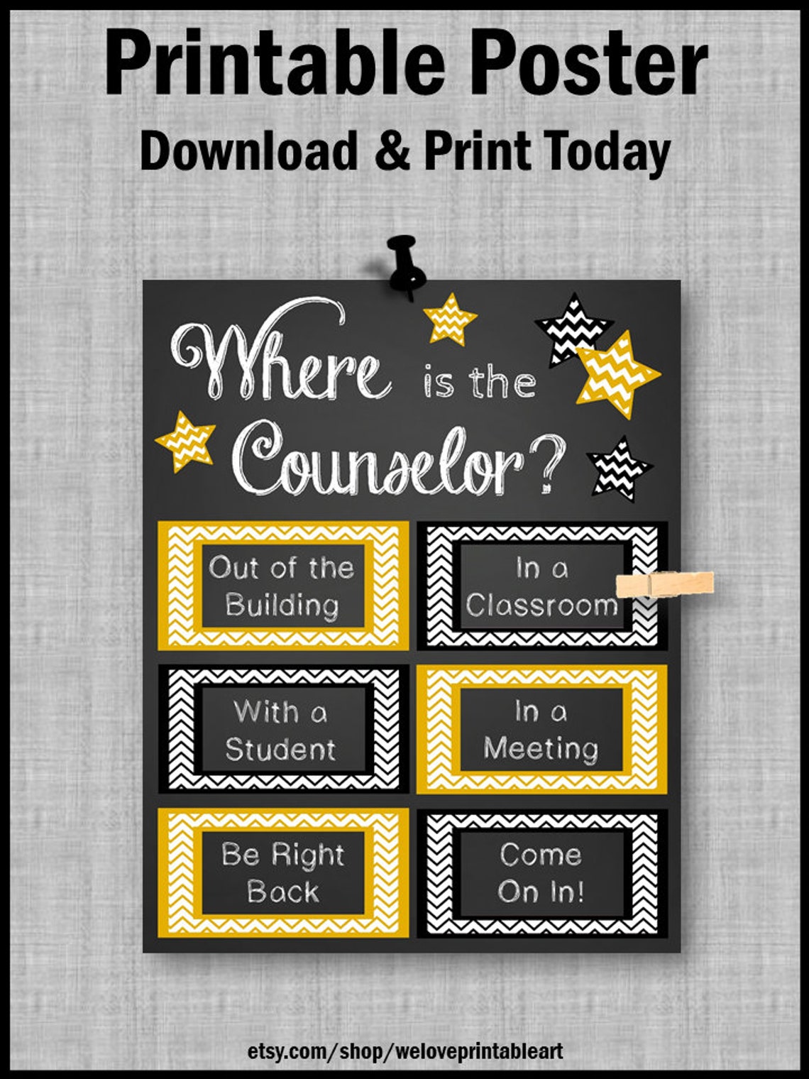 Where is the Counselor Office Door Sign Gold and Black School | Etsy