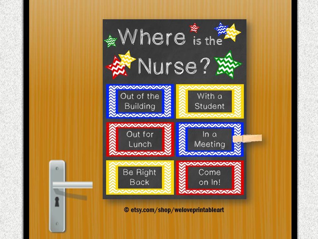 Where is the Nurse Door Sign, Office Decor, Thank You Gift, School ...