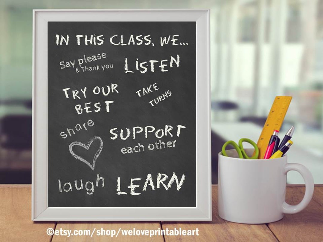 Classroom Rules Poster Teacher Appreciation Gift End of Year First Day ...