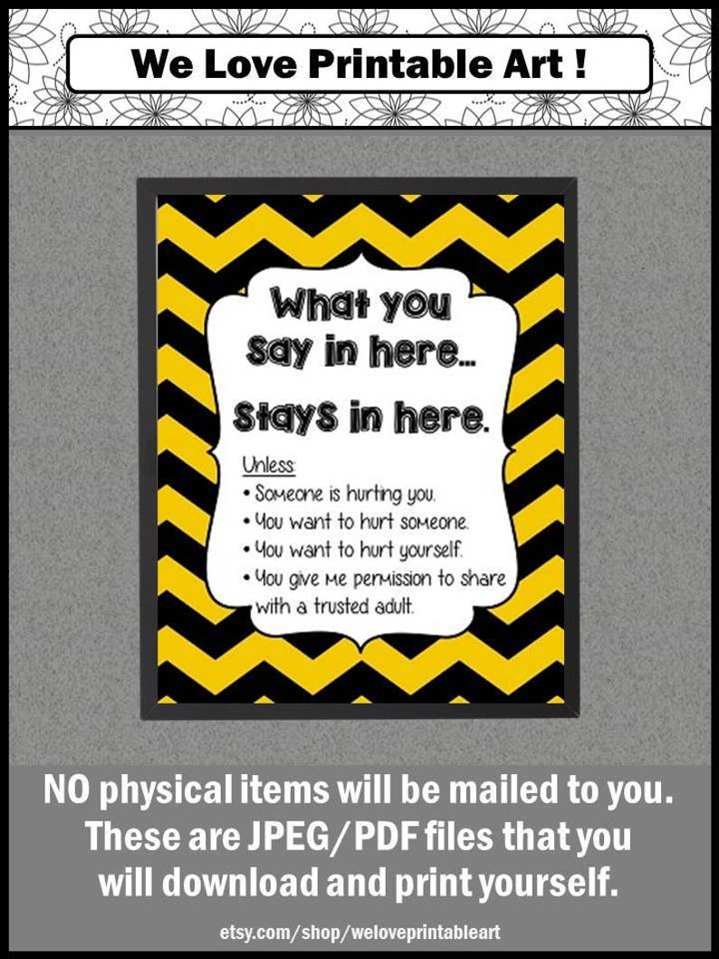 Confidentiality Poster School Counselor Gifts Counseling Sign | Etsy