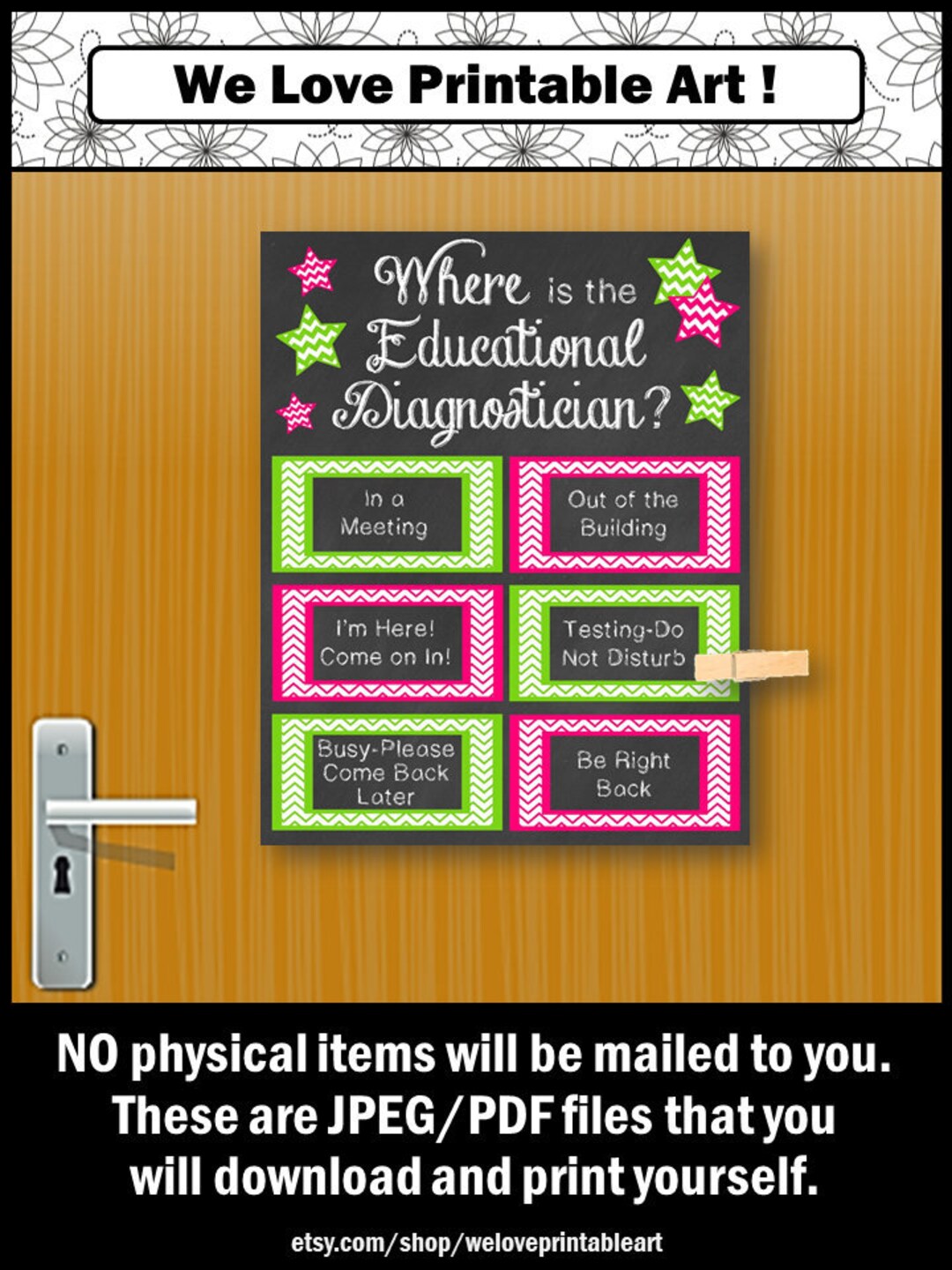 Where is the Educational Diagnostician Office Door Sign Printable ...