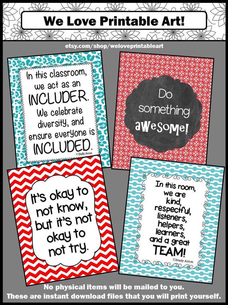 Inclusive Classroom Decor Teamwork Classroom Rules Poster - Etsy