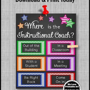 Instructional Coach Door Sign Instant Download NOT EDITABLE - Etsy