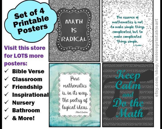 18 MATHS CLASSROOM POSTERS | Math Teacher Class Classroom Decor ...