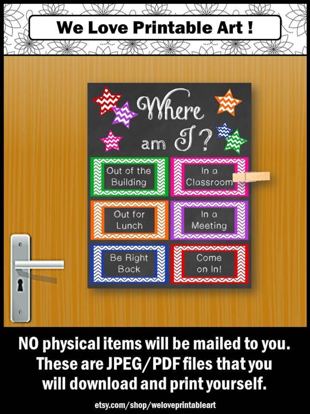 Where Am I Office Door Sign, Not Editable - Etsy