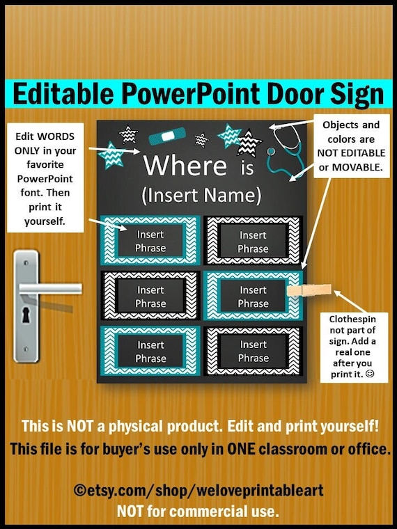 Custom Door Sign for Office Decor Where is The Printable | Etsy