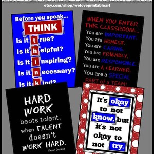Blue and Red Classroom Posters Elementary, Classroom Decor Printable ...