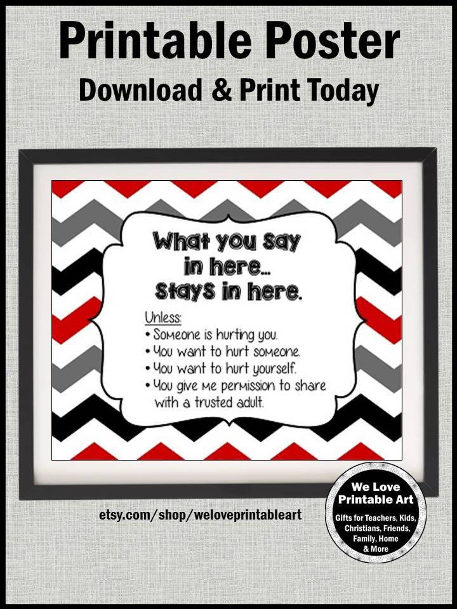 Confidentiality Rules Counselor Gift Idea Red Gray Black | Etsy