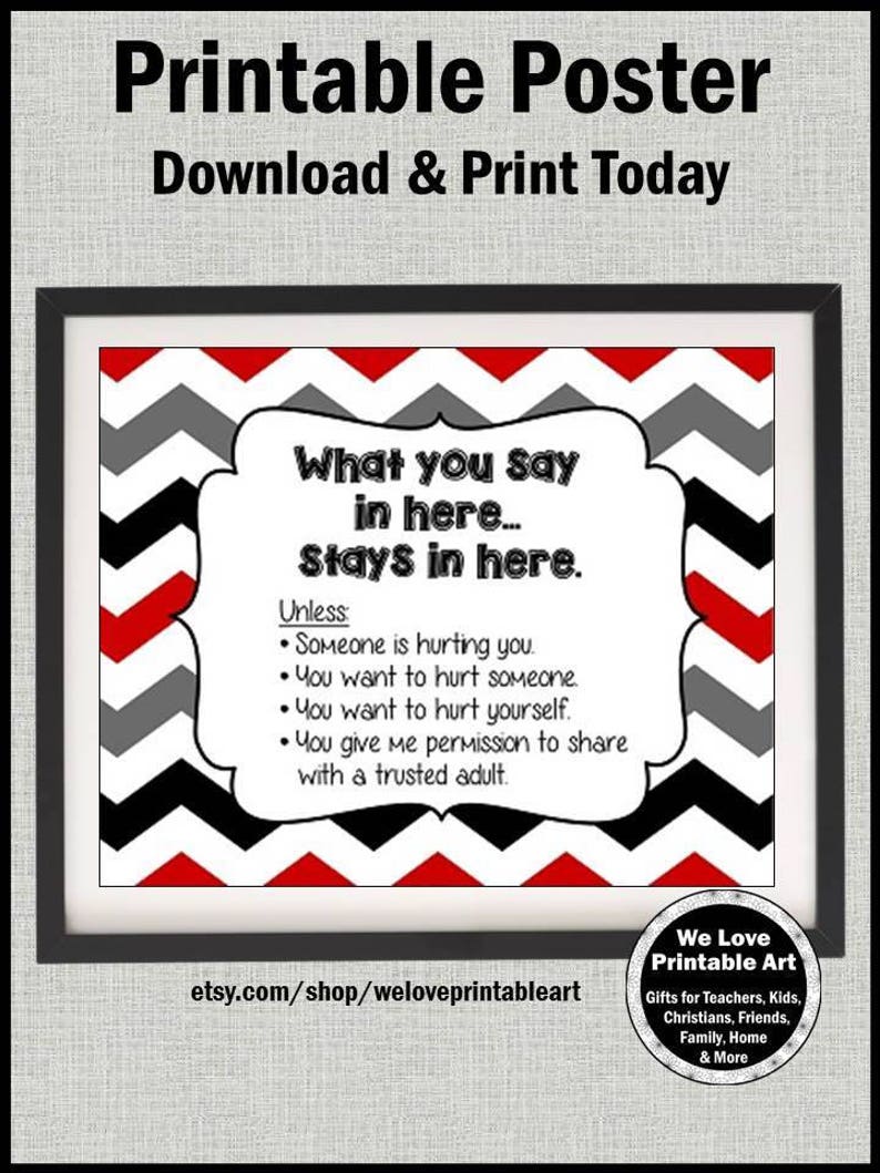 Confidentiality Rules Counselor Gift Idea Red Gray Black | Etsy