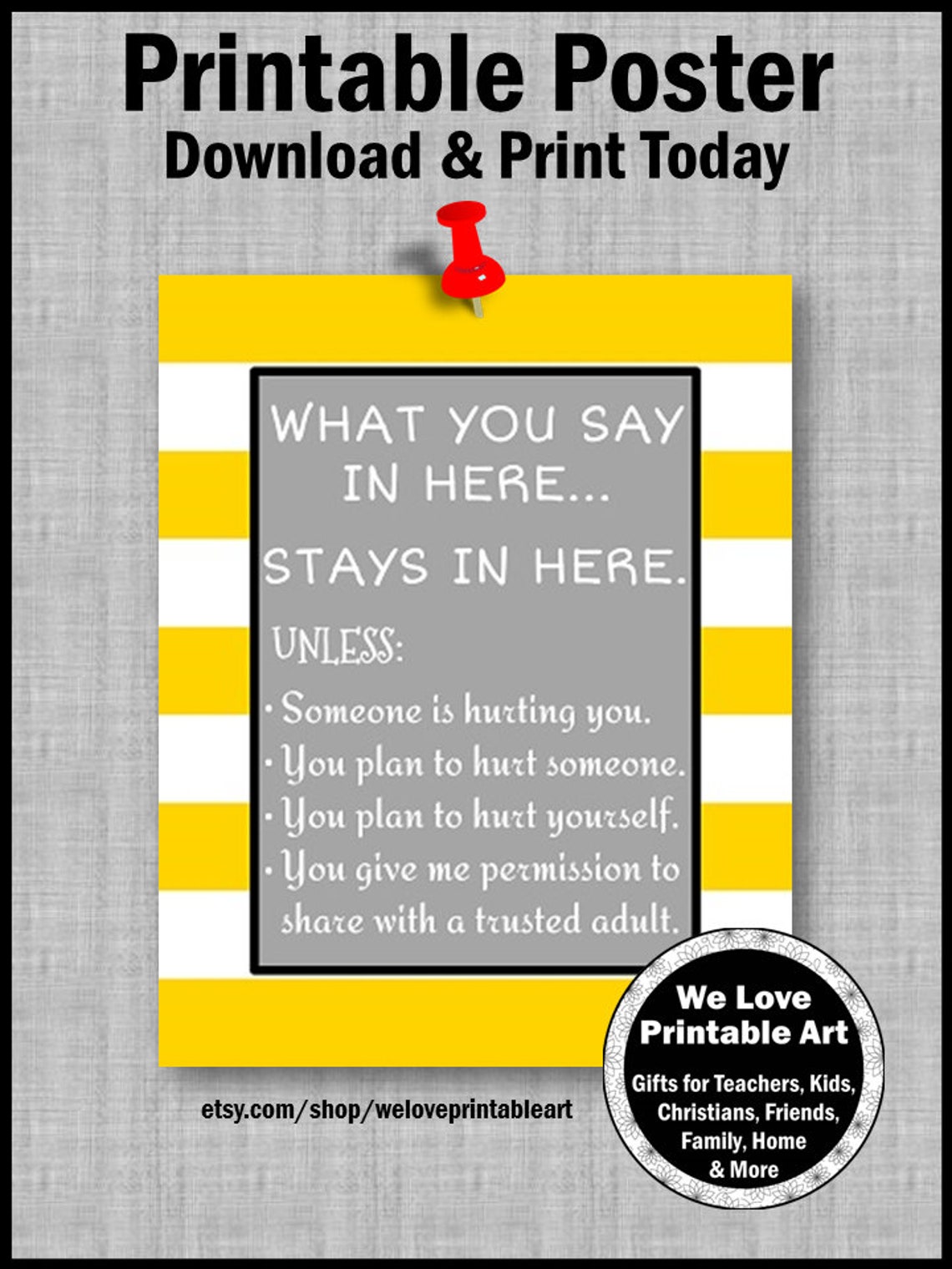 Confidentiality Sign Poster, Printable, Digital Download - Etsy