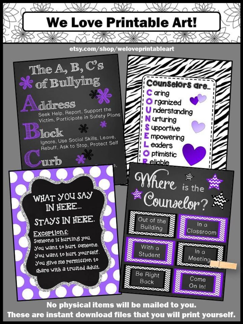 National School Counseling Week Gifts, School Counselor Posters BUNDLE ...