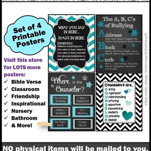 Black and Teal School Counselor Office Decor Gifts, Not Editable ...