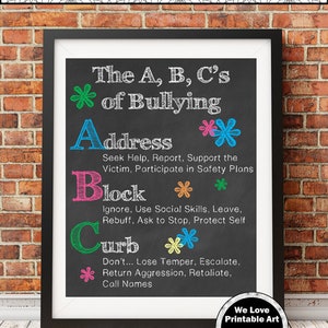 Anti Bullying Poster, Social Worker Appreciation Gift, Office Decor ...