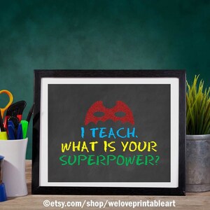 Teacher is My Superpower Super Hero Teacher Desk Sign, Appreciation ...