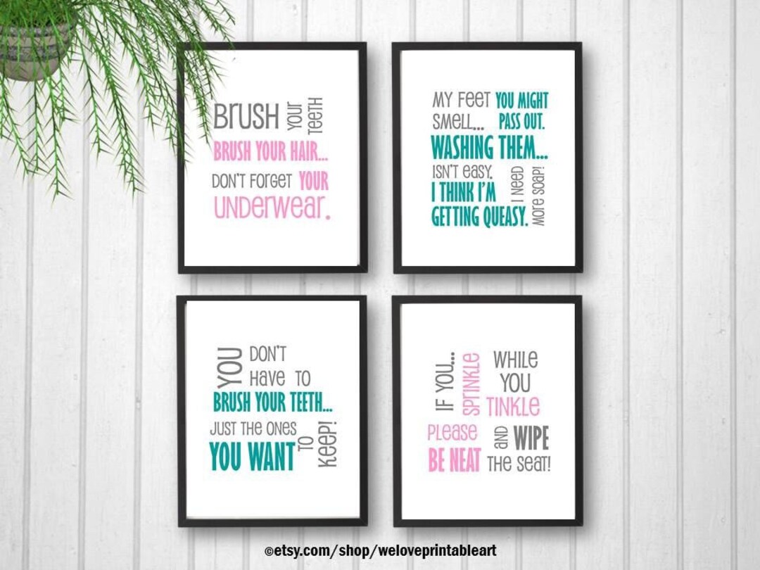 Funny Bathroom Decor Set, Funny Guest Bathroom Funny Sign, Funny ...
