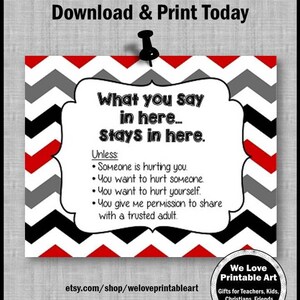 Confidentiality Rules, Counselor Gift Idea, Red Gray Black Counseling ...