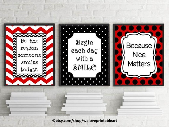 Red and Black Middle High School Classroom Decor Educational | Etsy
