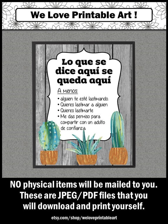 School Counselor Sign in Spanish Confidentiality Rules | Etsy
