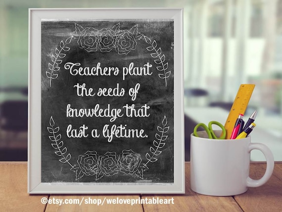 Teaching Quote Desk Sign Teacher Appreciation Printable Gift | Etsy