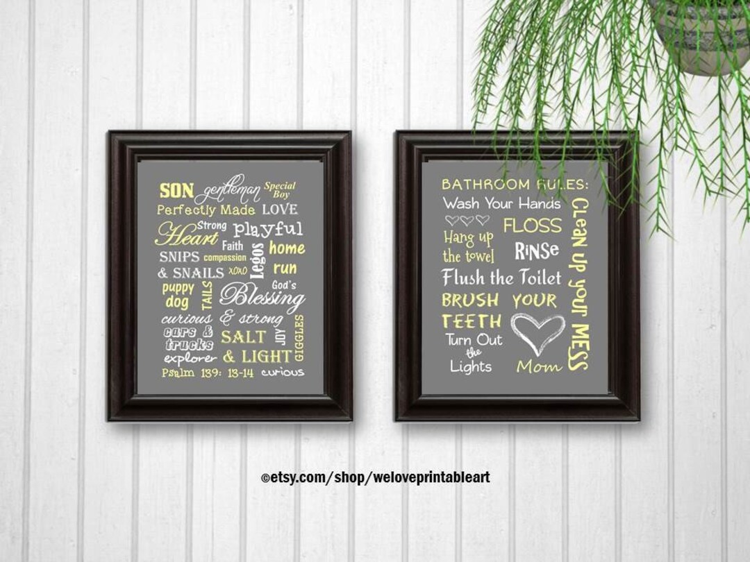 Printable Bathroom Rules Sign, Boy Bathroom Sign, Christian Boy ...