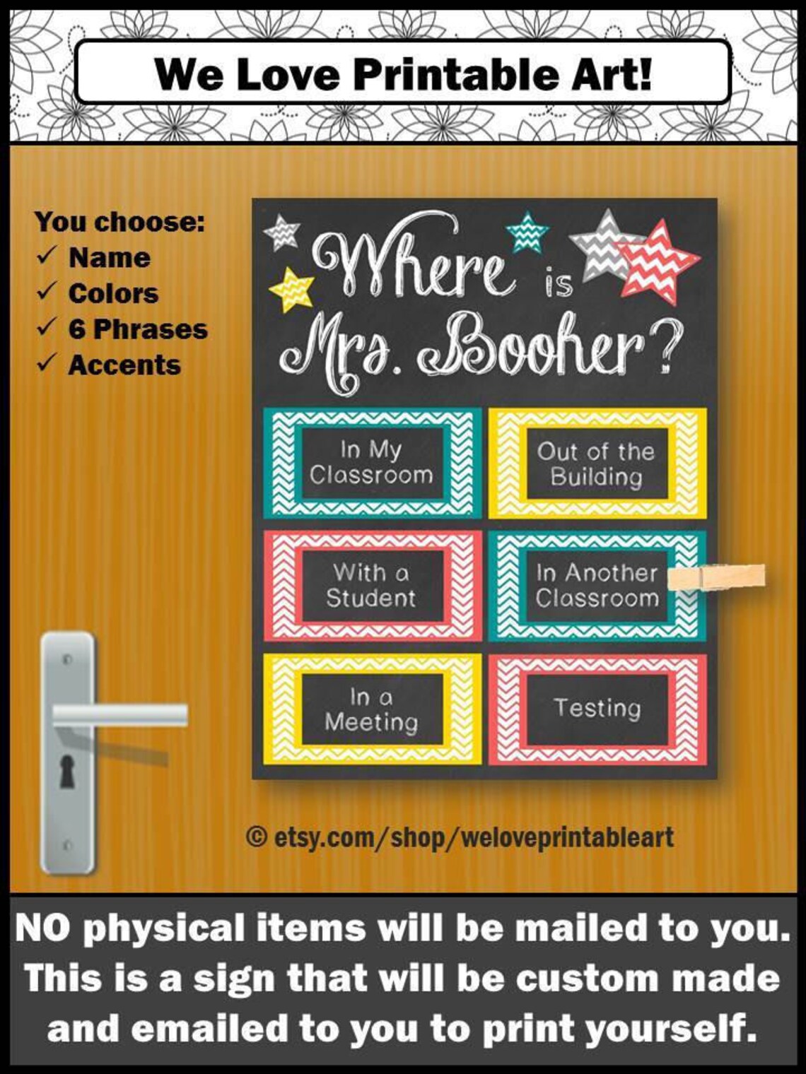 Personalized Principal Gift, Custom Principal Door Sign, Principal Name ...