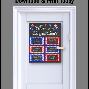 Office Door Sign, Where is the Diagnostician Gift, PRINTABLE Not ...