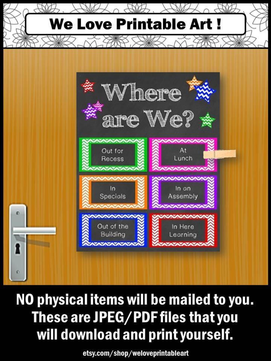 Where Are We / Office Door Sign / Printable Poster / Teacher Gift ...