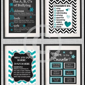 Black and Teal School Counselor Office Decor Gifts, Not Editable ...
