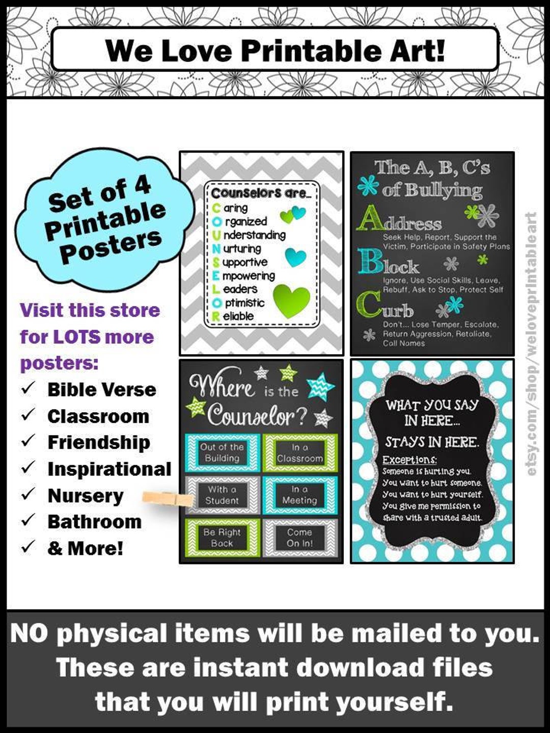 Where is the Counselor Door Sign, Green and Turquoise School Counseling ...