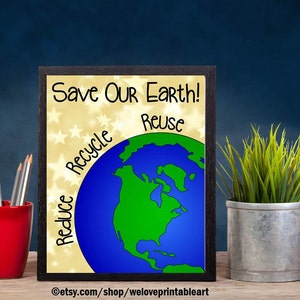 Earth Day, Reduce Reuse Recycle, Teacher Classroom Poster, Earth Day ...
