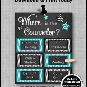 Where is the Counselor Sign, Back to School Counseling Office Door Sign ...