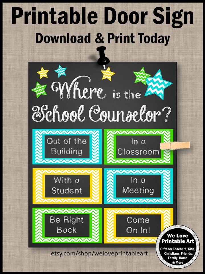 Wall Décor Where is the Counselor Door Sign NOT EDITABLE Gift Idea ...
