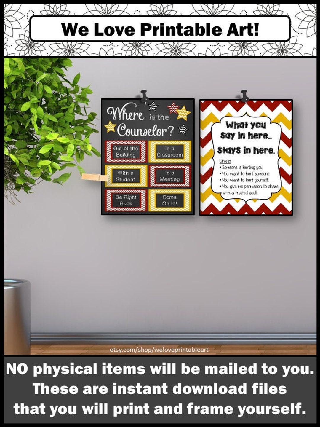 Where is the Counselor Door Sign, Confidentiality Poster Set, PRINTABLE ...