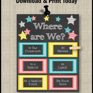 Classroom Door Sign, Back to School Teacher Sign for Door, Where Are We ...