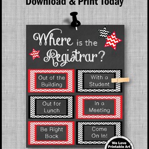 Registrar Office Door Sign, Printable, Not Editable - Etsy