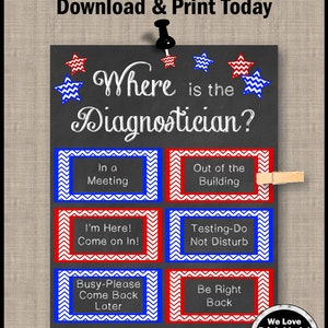 Office Door Sign, Where is the Diagnostician Gift, PRINTABLE Not ...
